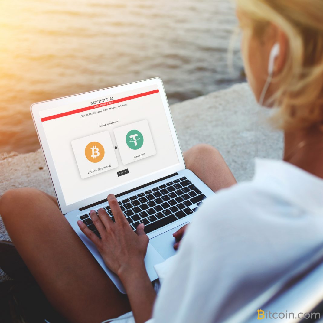 Sideshift App Demonstrates a Trade Between Lightning Network BTC and ...